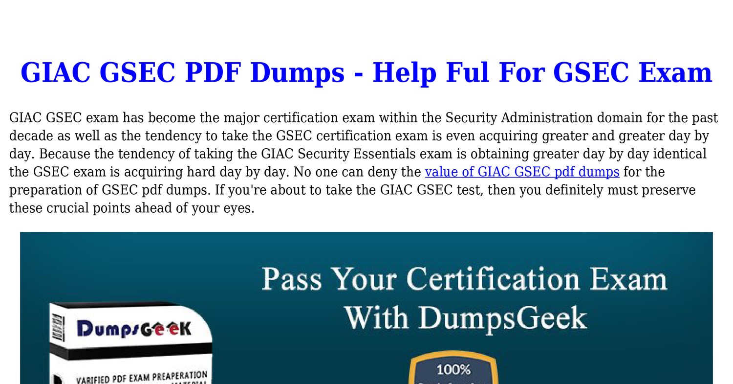 Amazing GSEC Exam Hacks with Valid GSEC PDF Questions.pdf | DocDroid