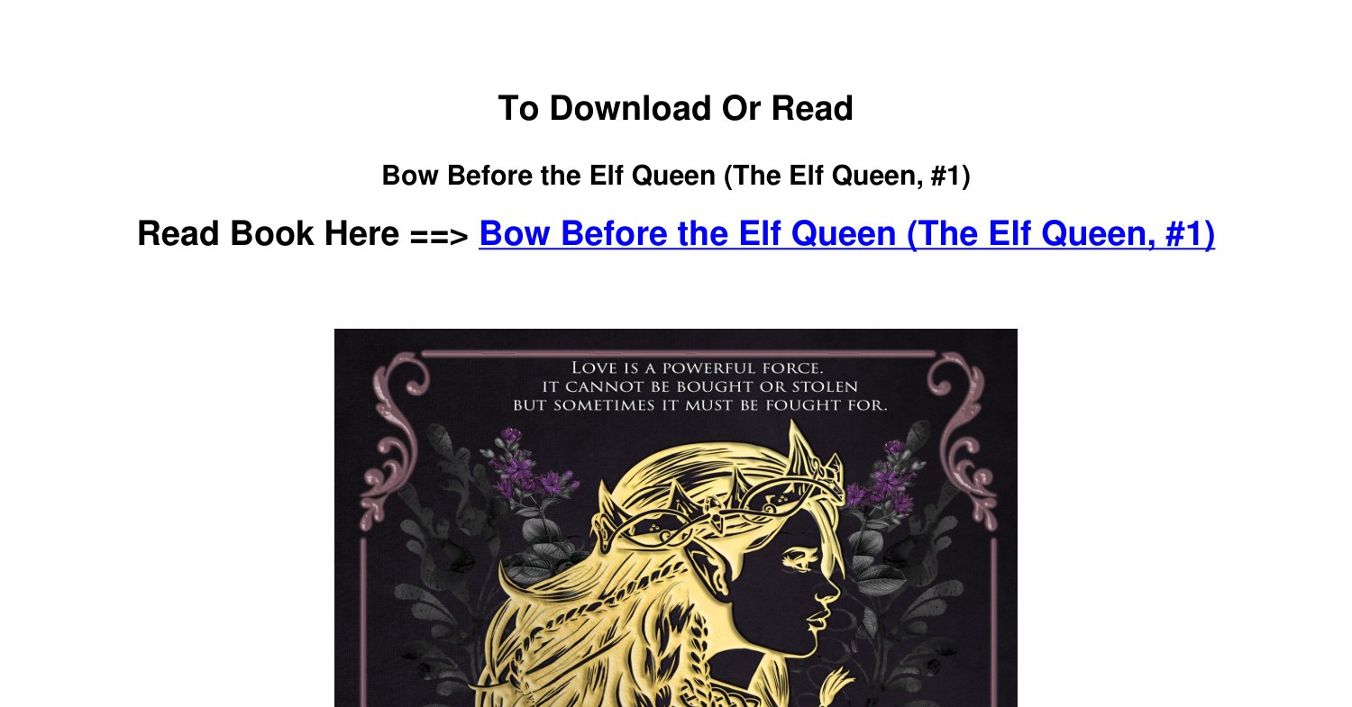 download pdf Bow Before the Elf Queen The Elf Queen 1 By J M Kearl.pdf ...