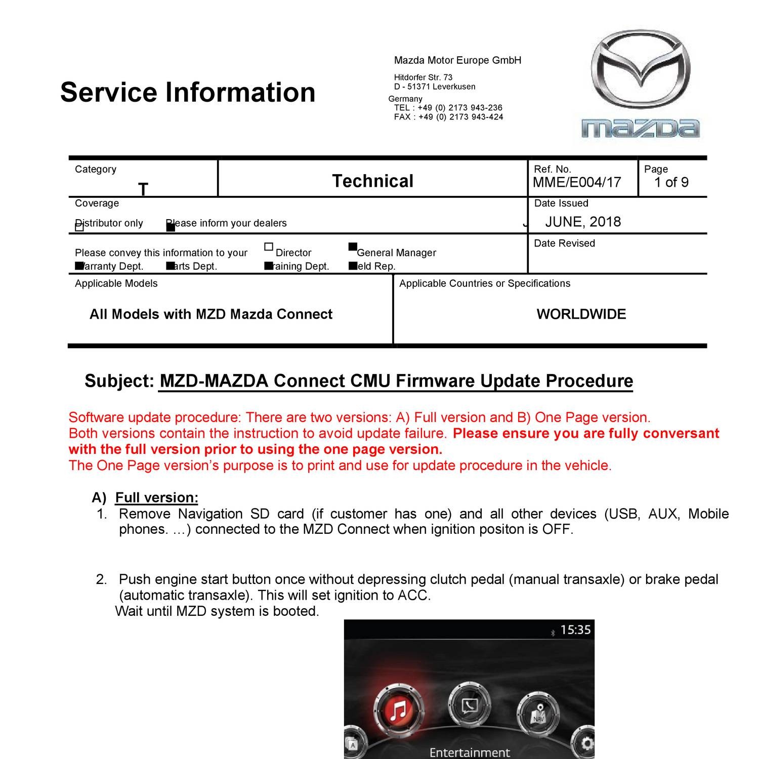 2018 FIRMWARE CMU UPDATE PROCEDURE-WORLDWIDE.pdf | DocDroid
