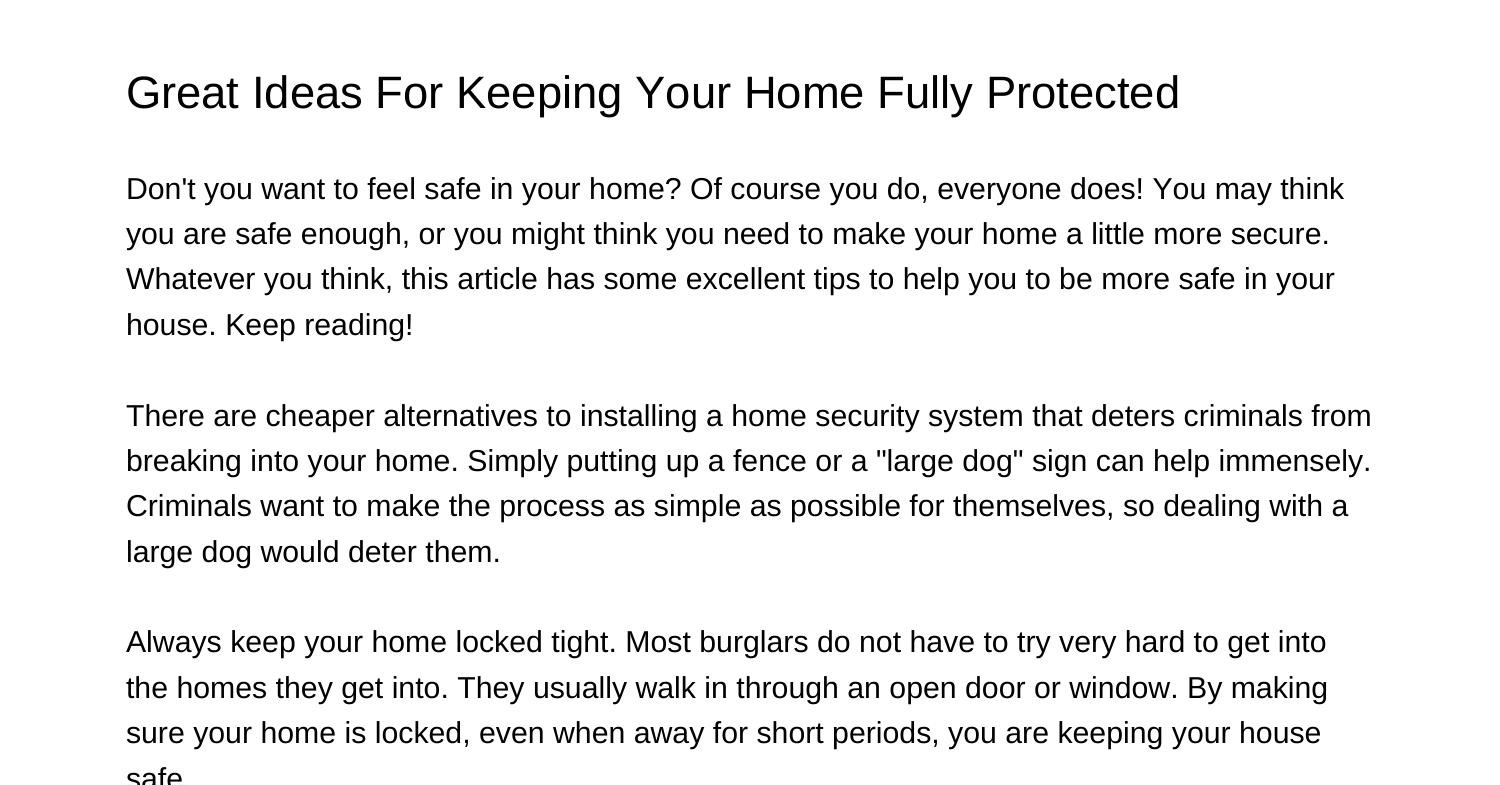 Great Ideas For Keeping Your Home Fully Protectedclpfh.pdf.pdf | DocDroid