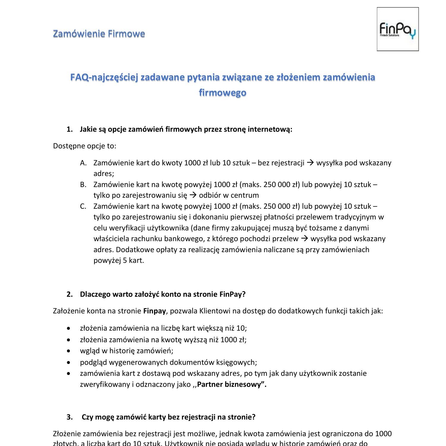 FAQ zamówienia firmowe.pdf | DocDroid