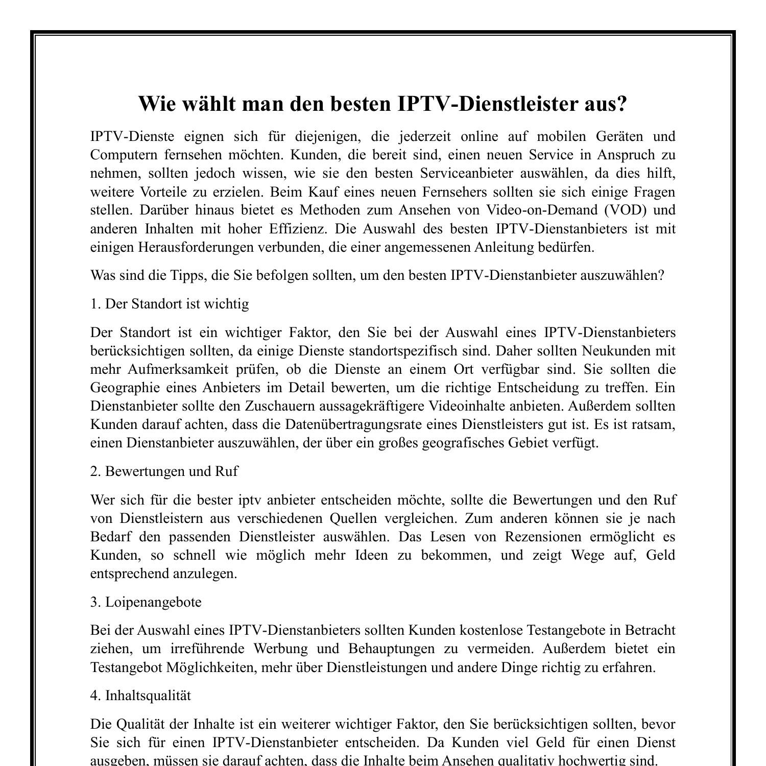 bester iptv anbieter.pdf | DocDroid