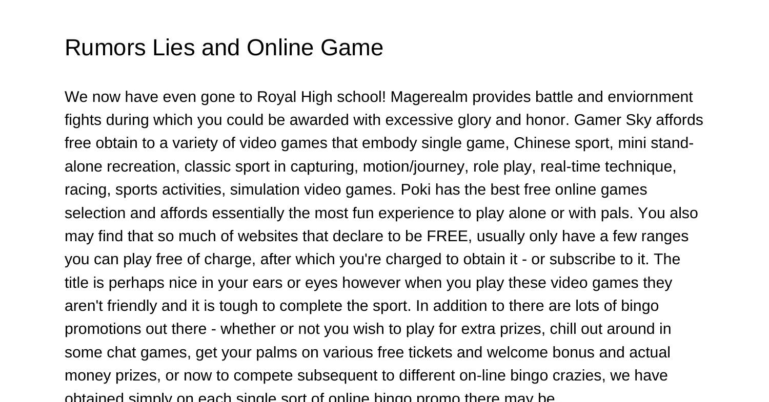 Rumors Lies and Online Gameahtxn.pdf.pdf | DocDroid