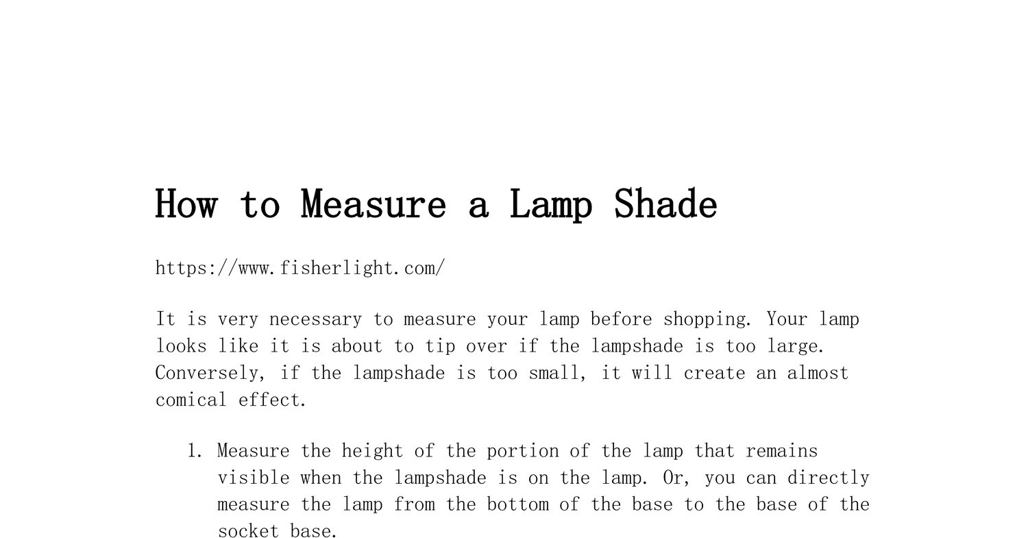 How to Measure a Lamp Shade.pdf | DocDroid