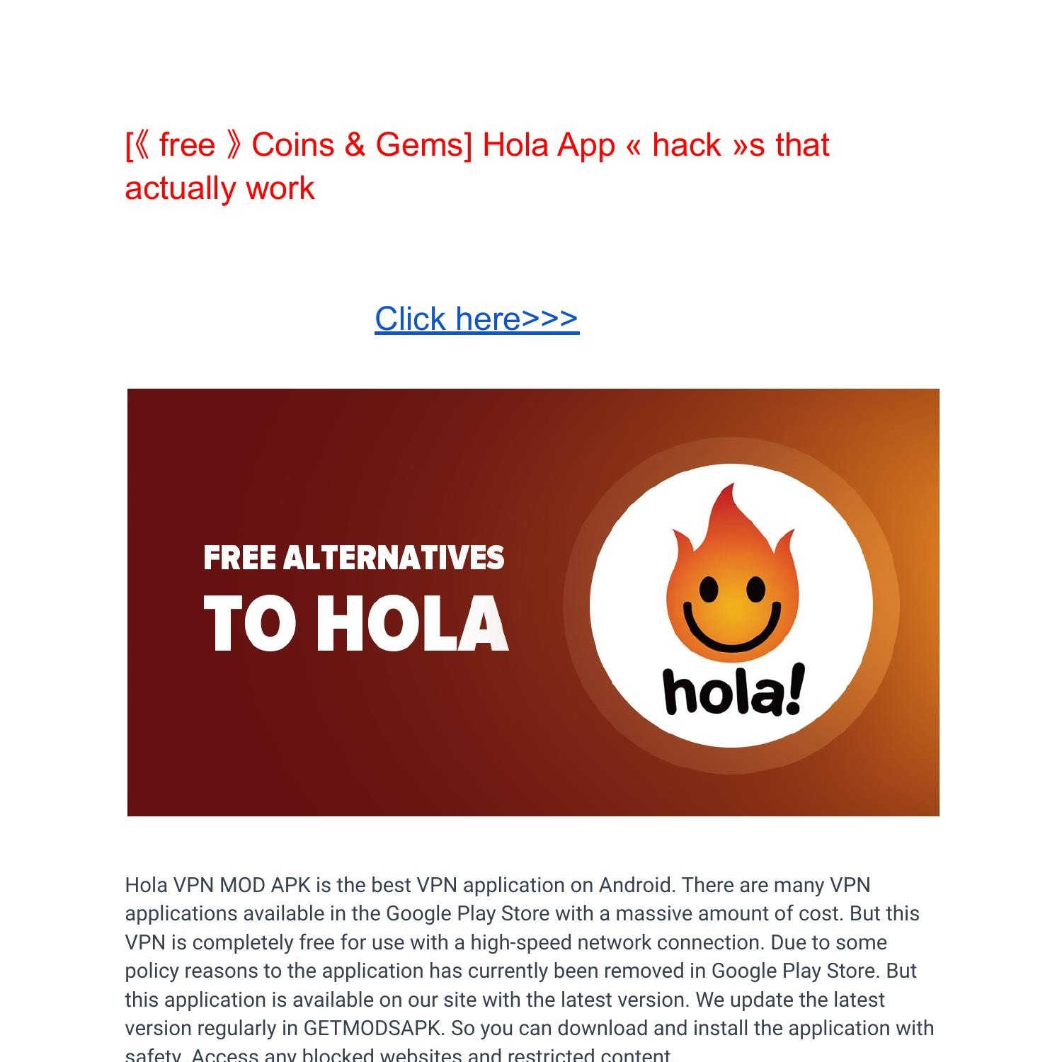 free 》 Coins & Gems] Hola App « hack »s that actually work.pdf | DocDroid