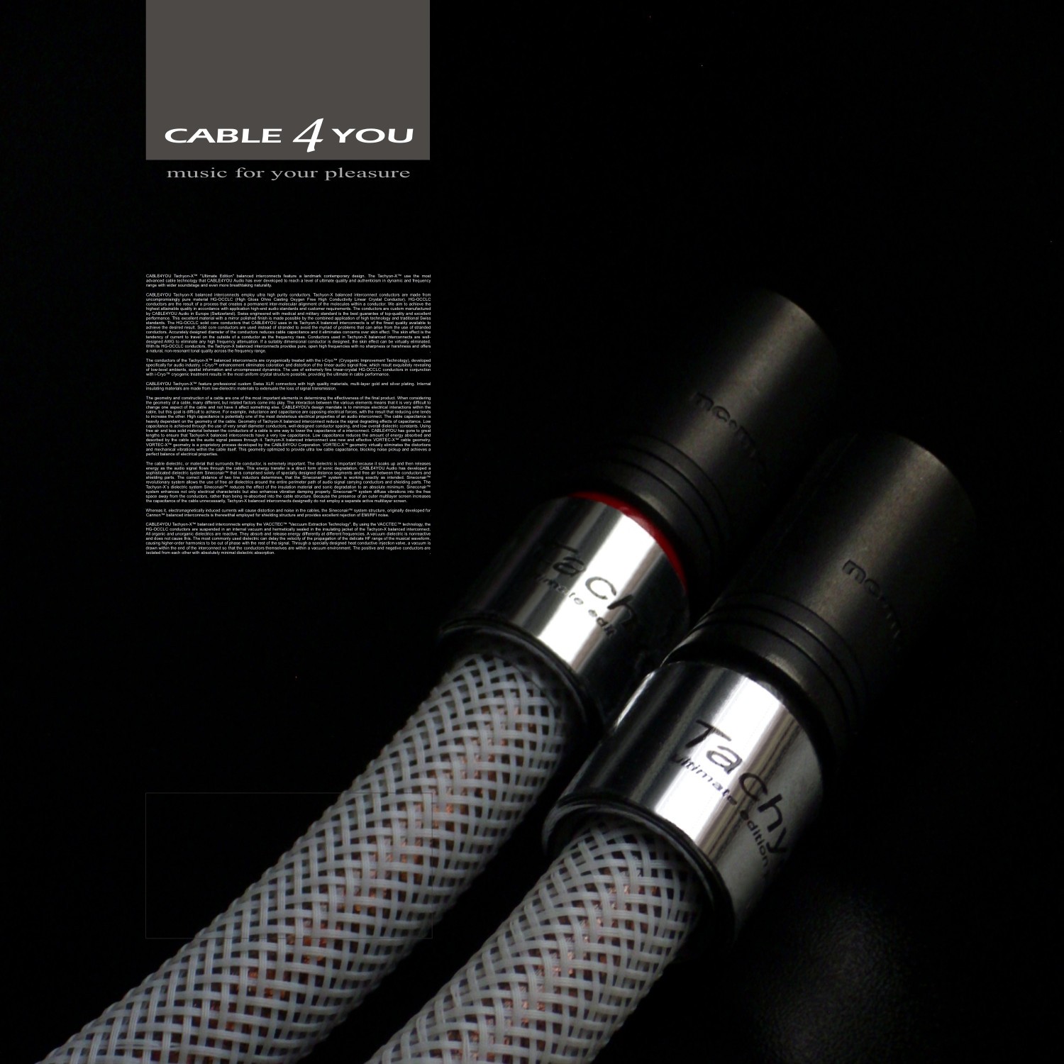 CABLE4YOU Tachyon-X™ Ultimate Edition Balanced interconnects - ....pdf ...
