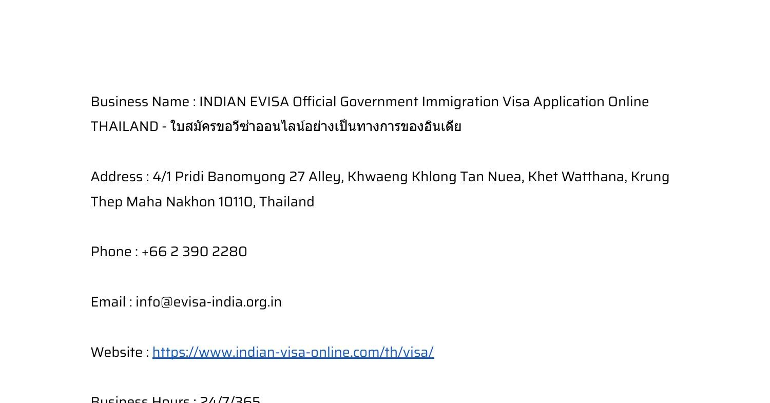 INDIAN EVISA Official Government Immigration Visa Application Online THAILAND.pdf | DocDroid