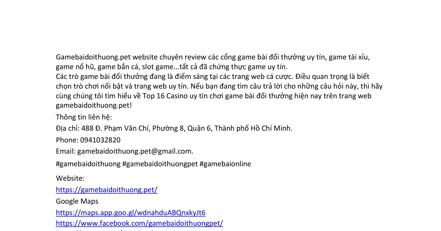 Game Bài Đổi Thưởng Pet.docx | DocDroid