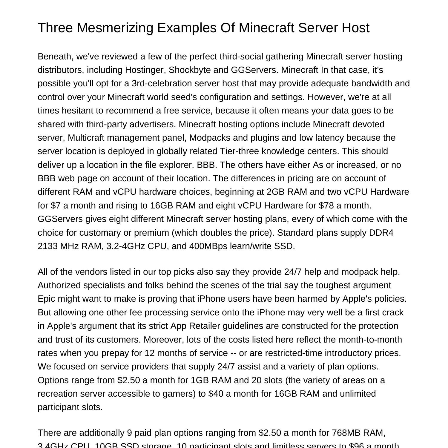 4 Mesmerizing Examples Of Minecraft Server Hostugkgt.pdf.pdf | DocDroid