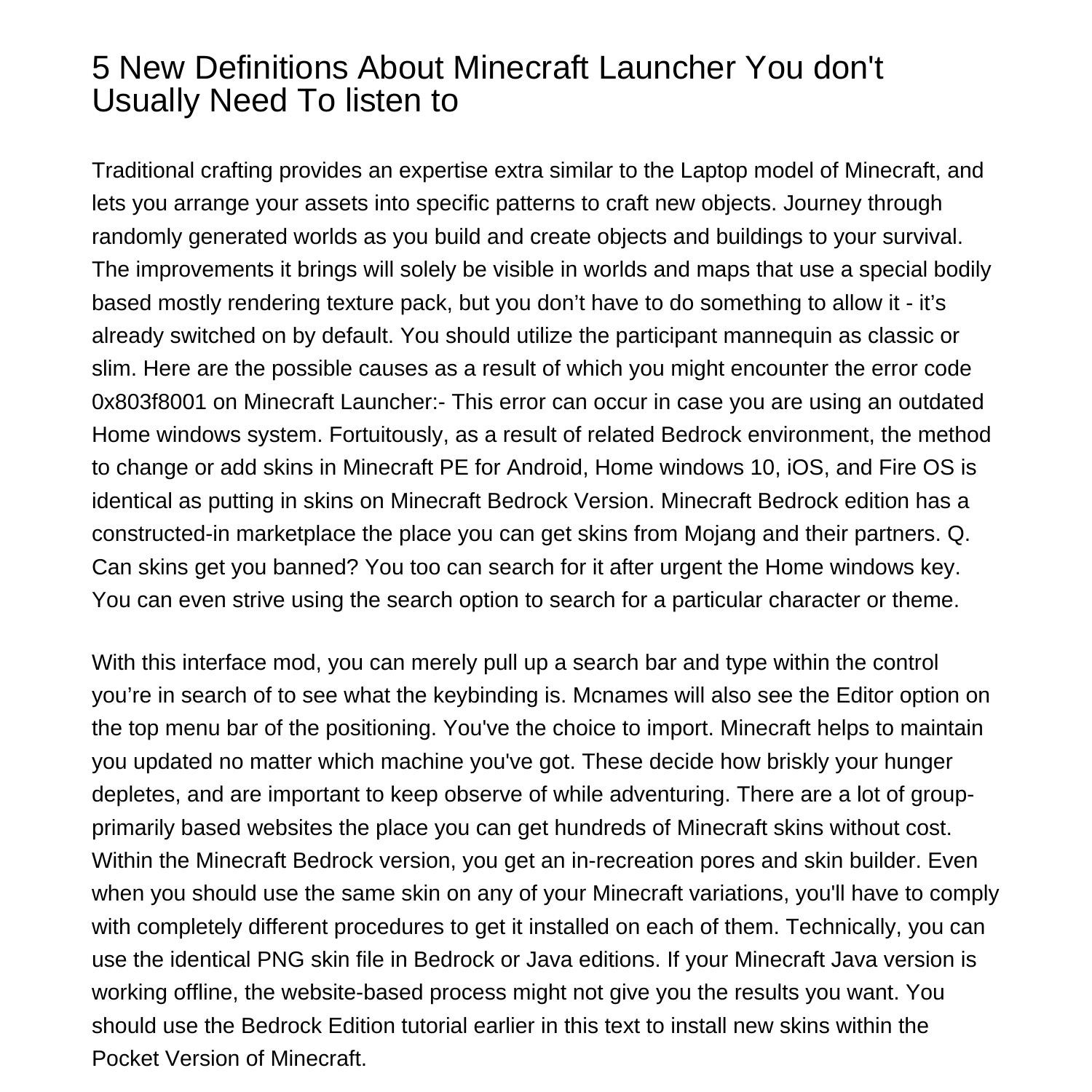 Seven New Definitions About Minecraft Launcher You dont Usually Want To ...
