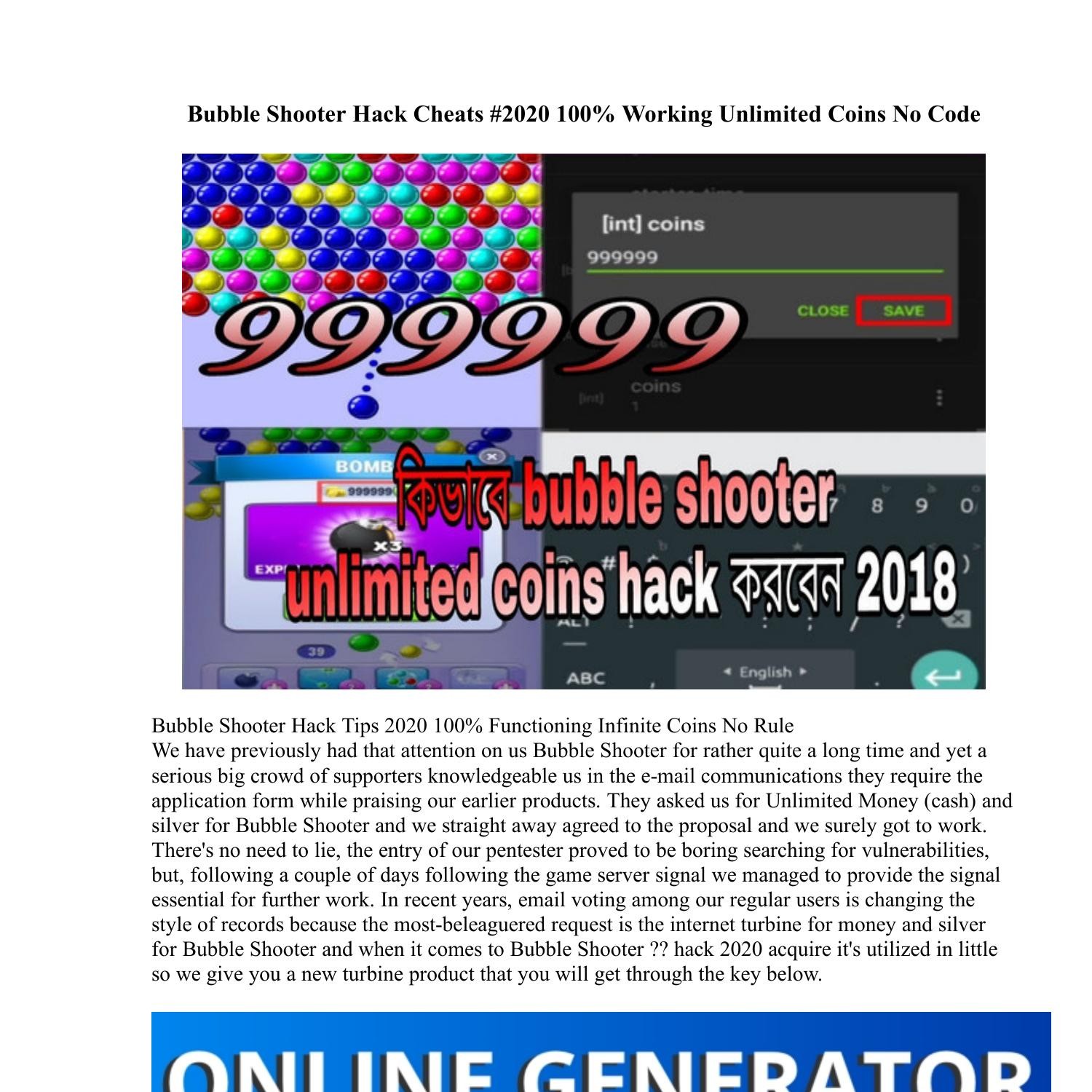 Bubble Shooter Hack Cheats #2020 100% Working Unlimited Coins No Code ...