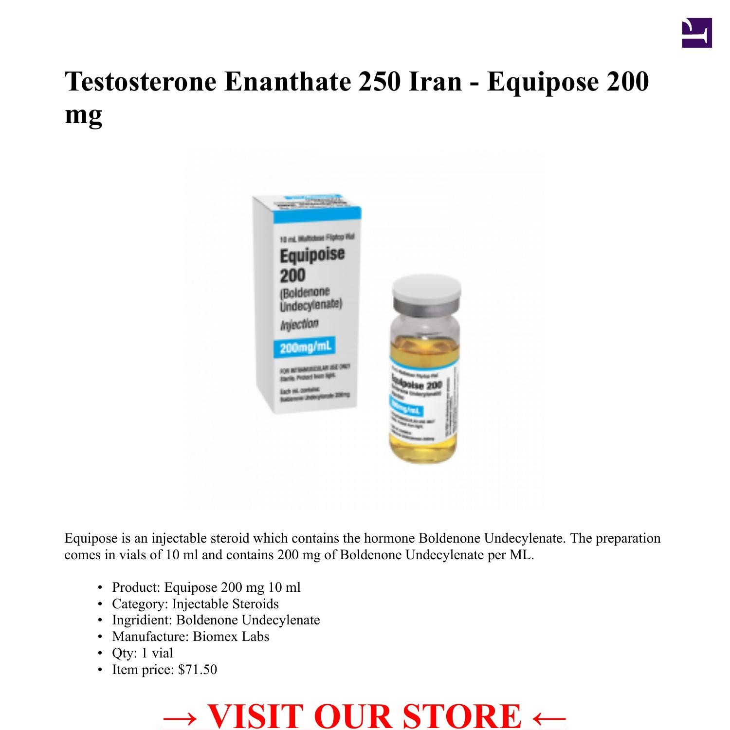 Testosterone Enanthate 250 Iran - Equipose 200 mg 1 vial 10 ml.pdf ...