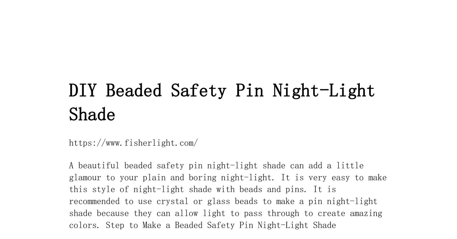DIY Beaded Safety Pin Night-Light Shade.pdf | DocDroid