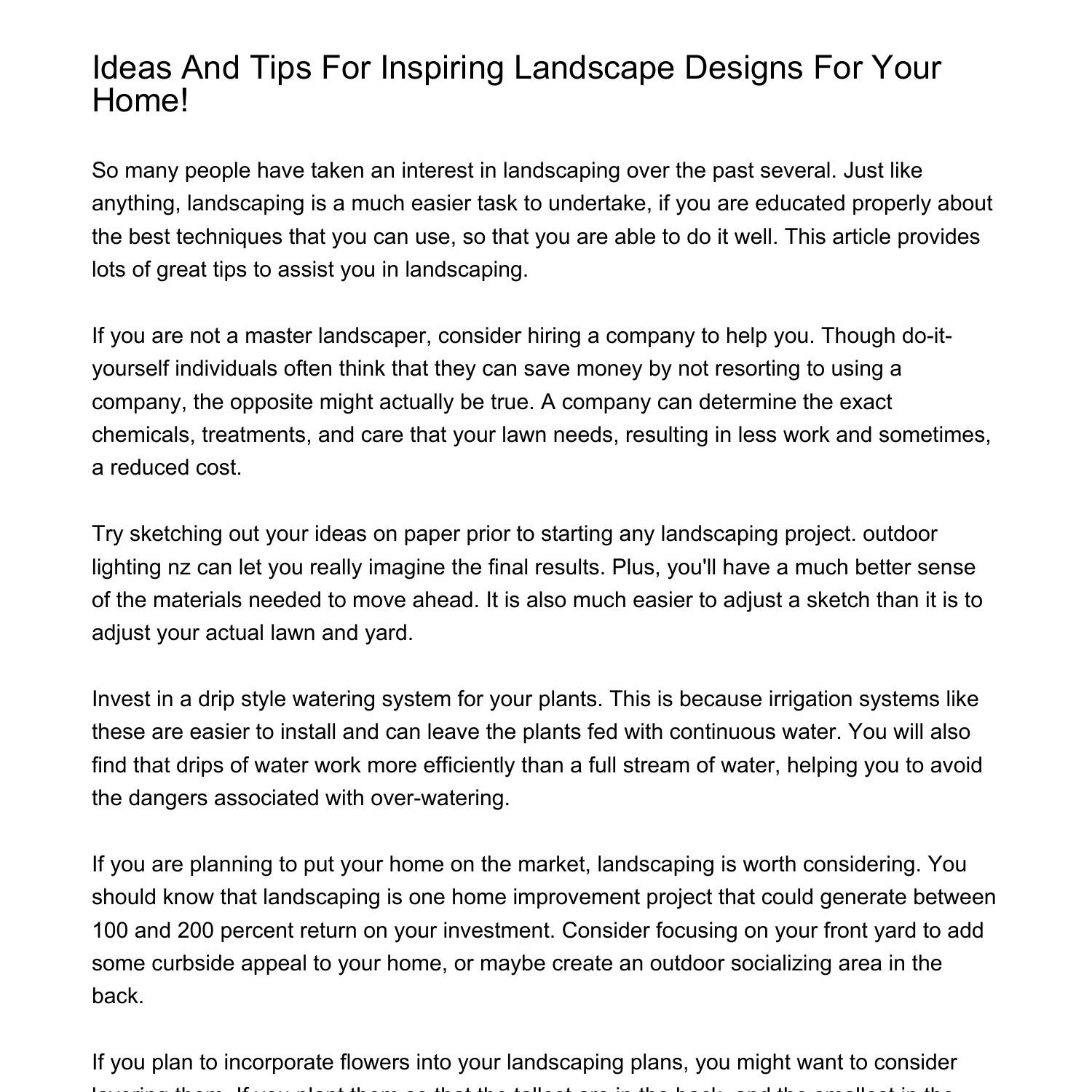 Ideas And Tips For Inspiring Landscape Designs For Your Homegqfko.pdf ...