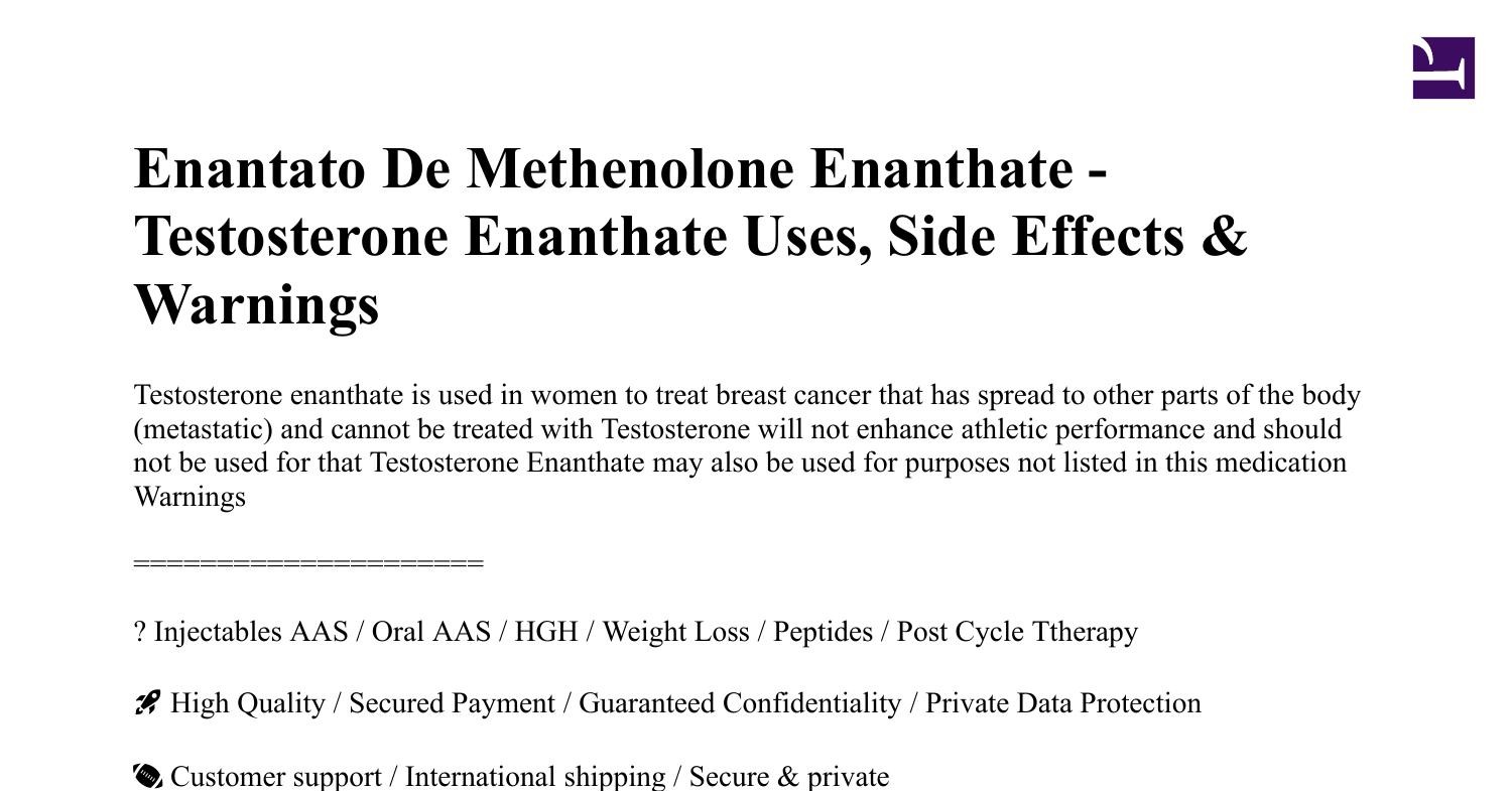 Enantato De Methenolone Enanthate.pdf | DocDroid