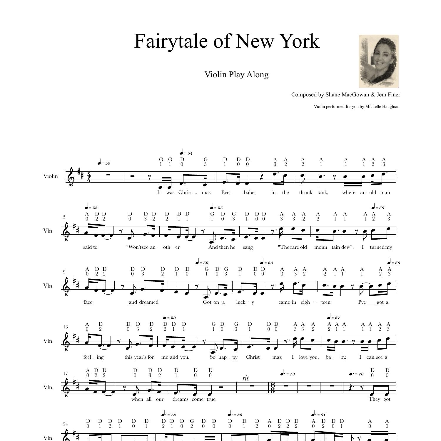 Fairytale of New York - Violin Sheet Music Play Along Tutorial.pdf ...