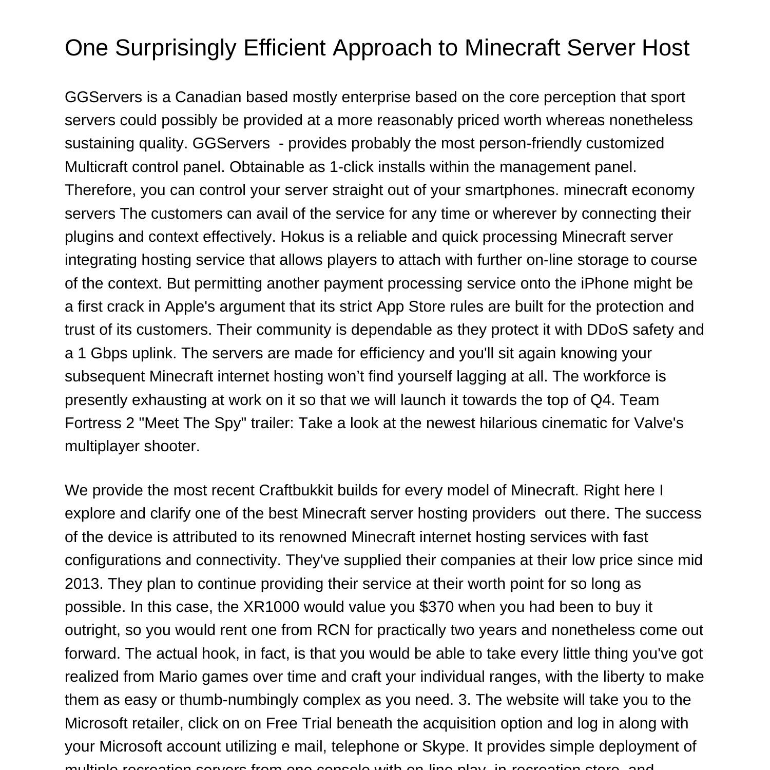 One Surprisingly Efficient Approach to Minecraft Server Hosthjdpc.pdf.pdf | DocDroid