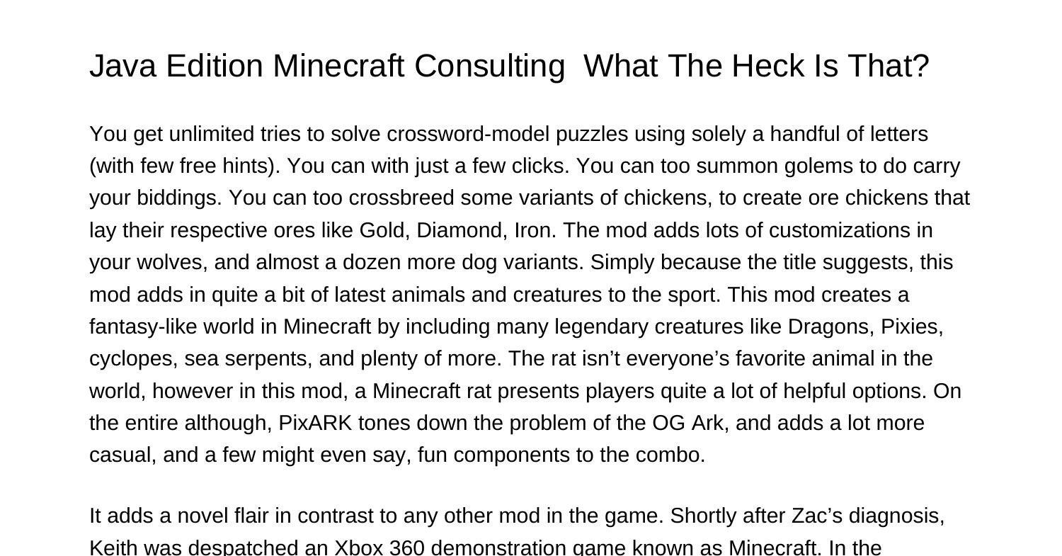 Java Edition Minecraft Consulting What The Heck Is Thatnrslq Pdf Pdf Docdroid
