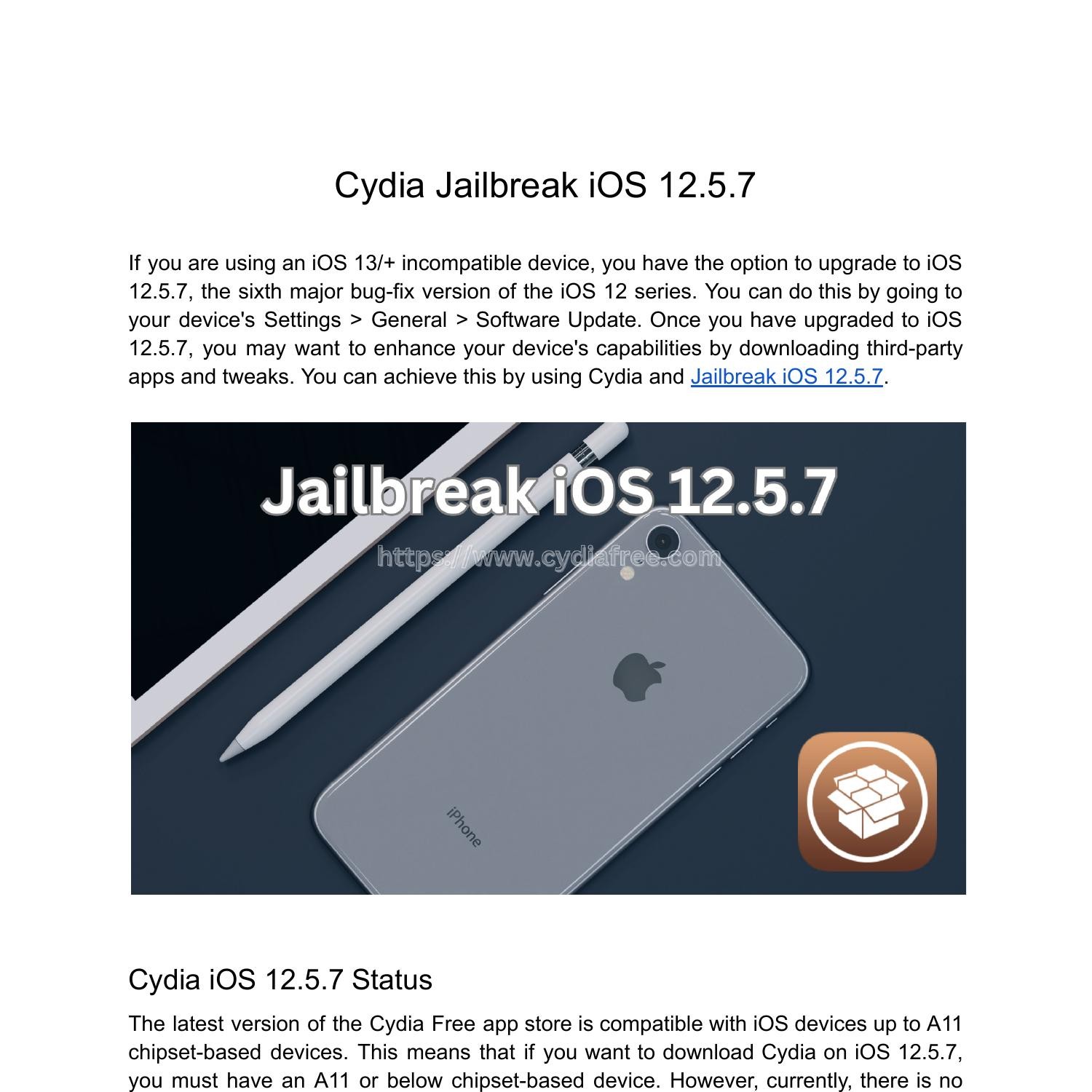 jailbreak ios 12.5.7, cydia jailbreak ios 12.5.7, ios 12.5.7 jailbreak, cydia ios 12.5.7 (date ...