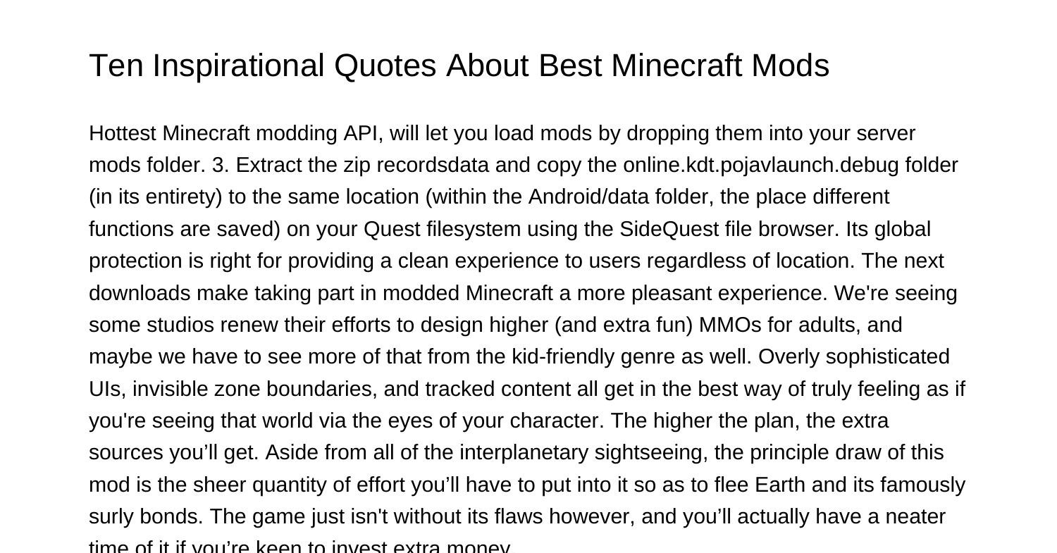 Six Inspirational Quotes About Best Minecraft Modsadpve.pdf.pdf | DocDroid