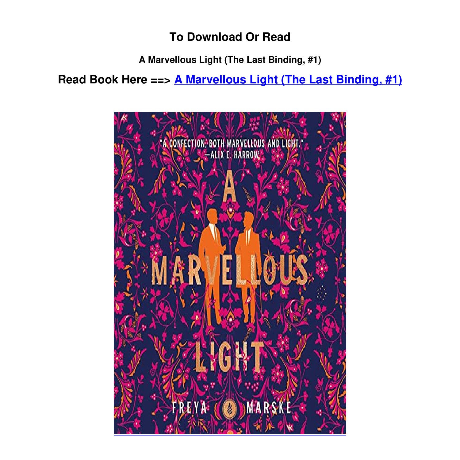 pdf Download A Marvellous Light The Last Binding 1 BY Freya Marske.pdf | DocDroid