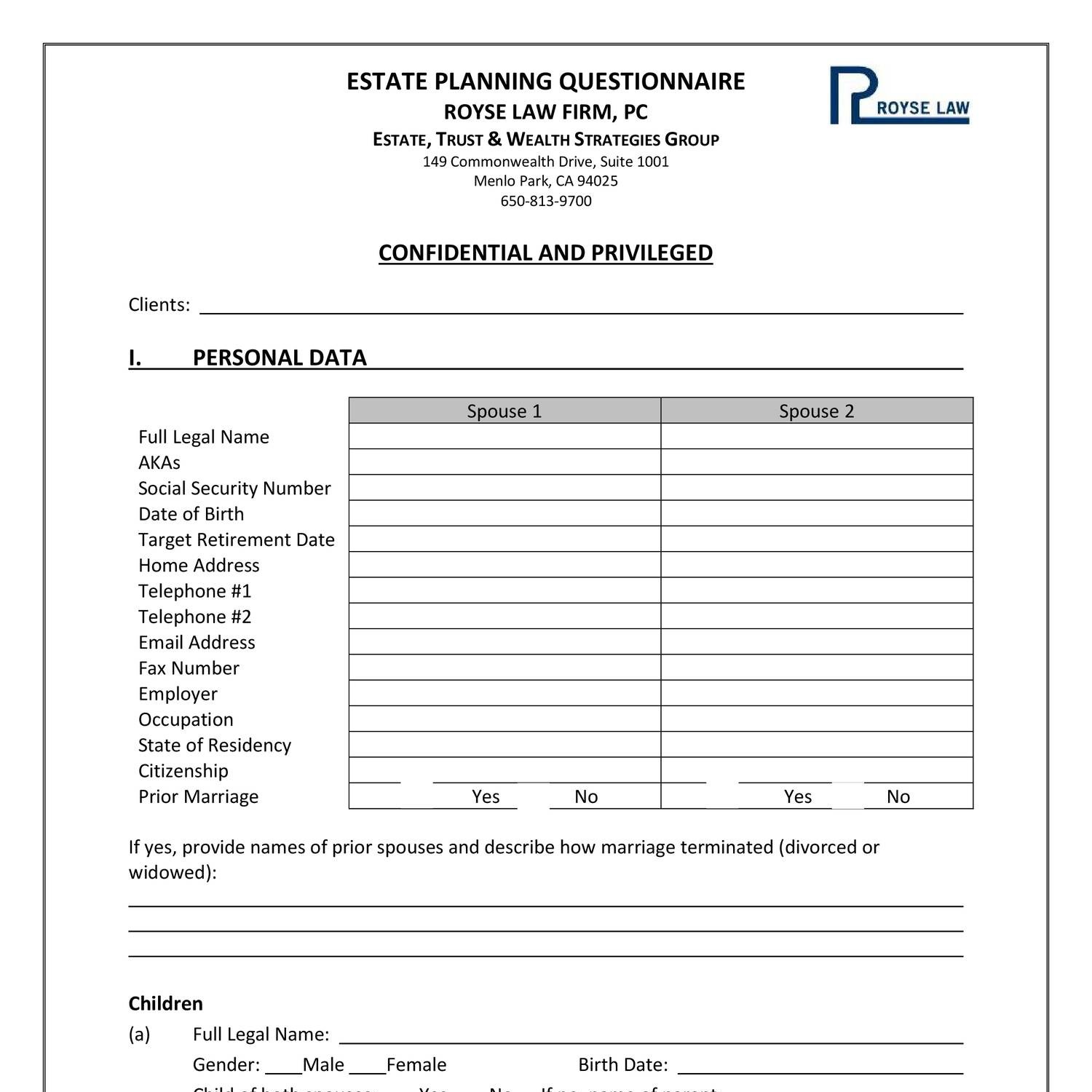 Estate Planning Questionnaire -Married.pdf | DocDroid