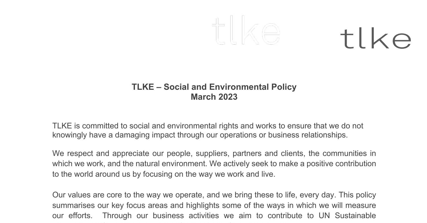 TLKE - Social and Environmental Policy 03.23.pdf | DocDroid