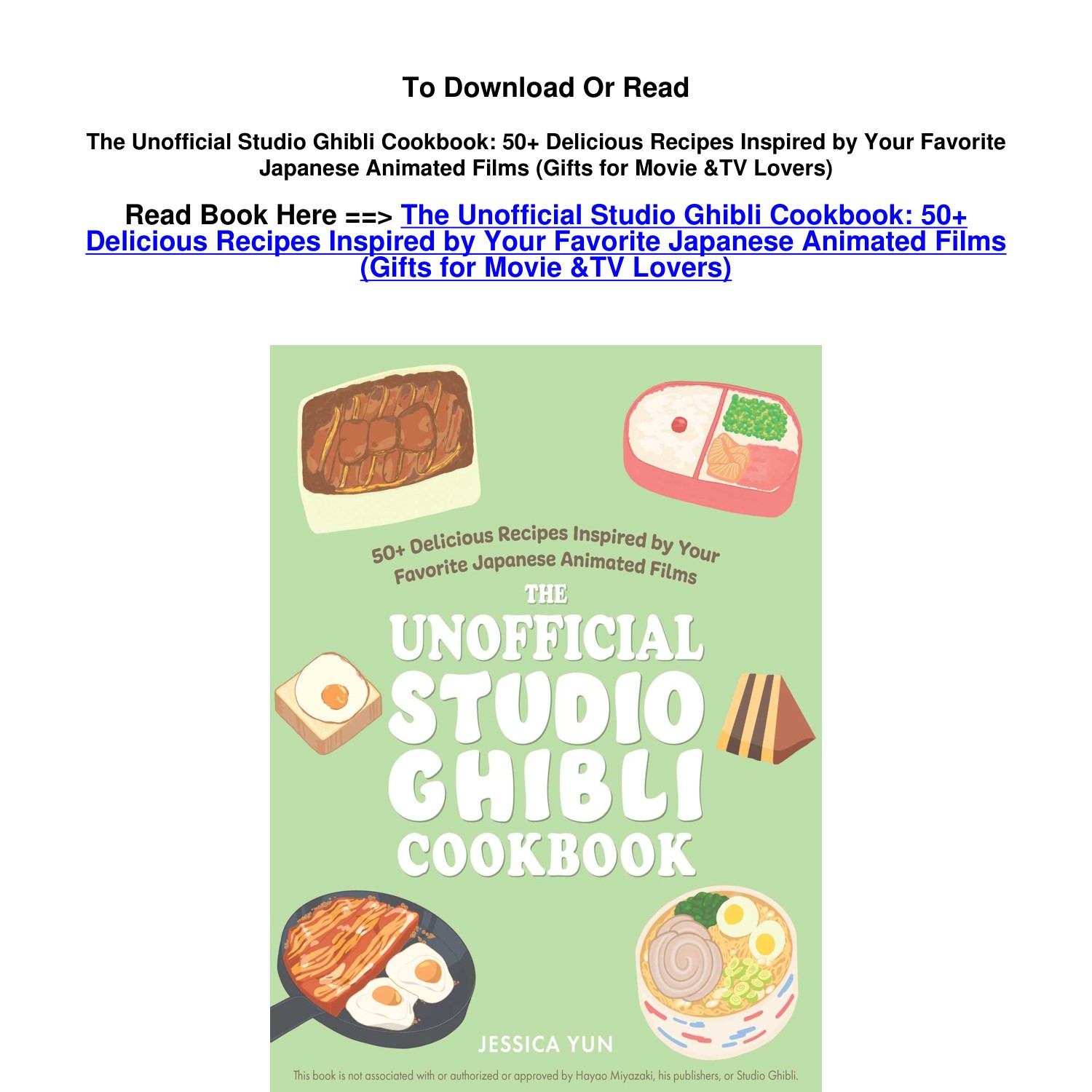 ePub DOWNLOAD The Unofficial Studio Ghibli Cookbook 50 Delicious Recipes .pdf | DocDroid