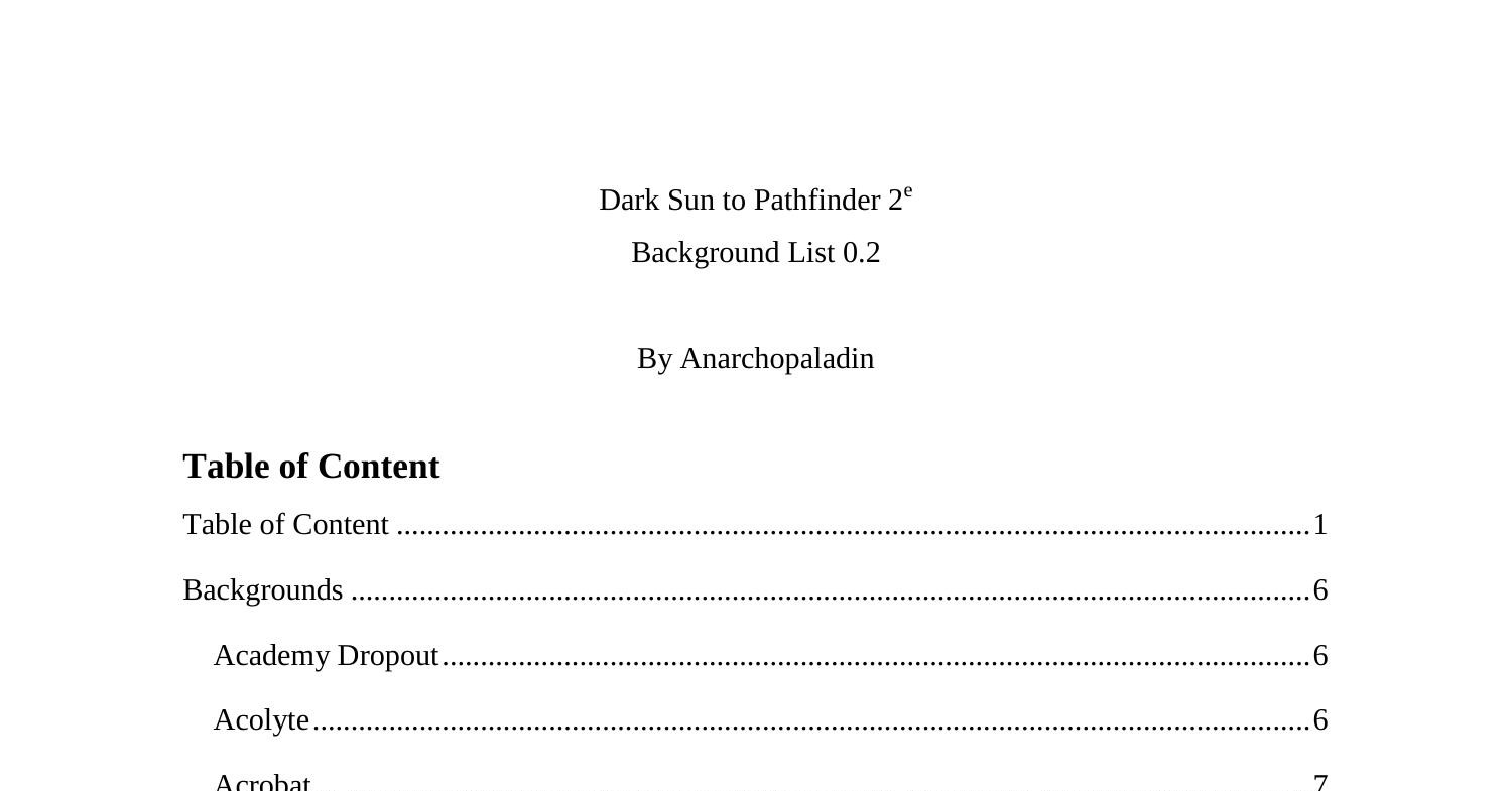 Dark Sun to Pathfinder 2e - Backgrounds 0.2.pdf | DocDroid