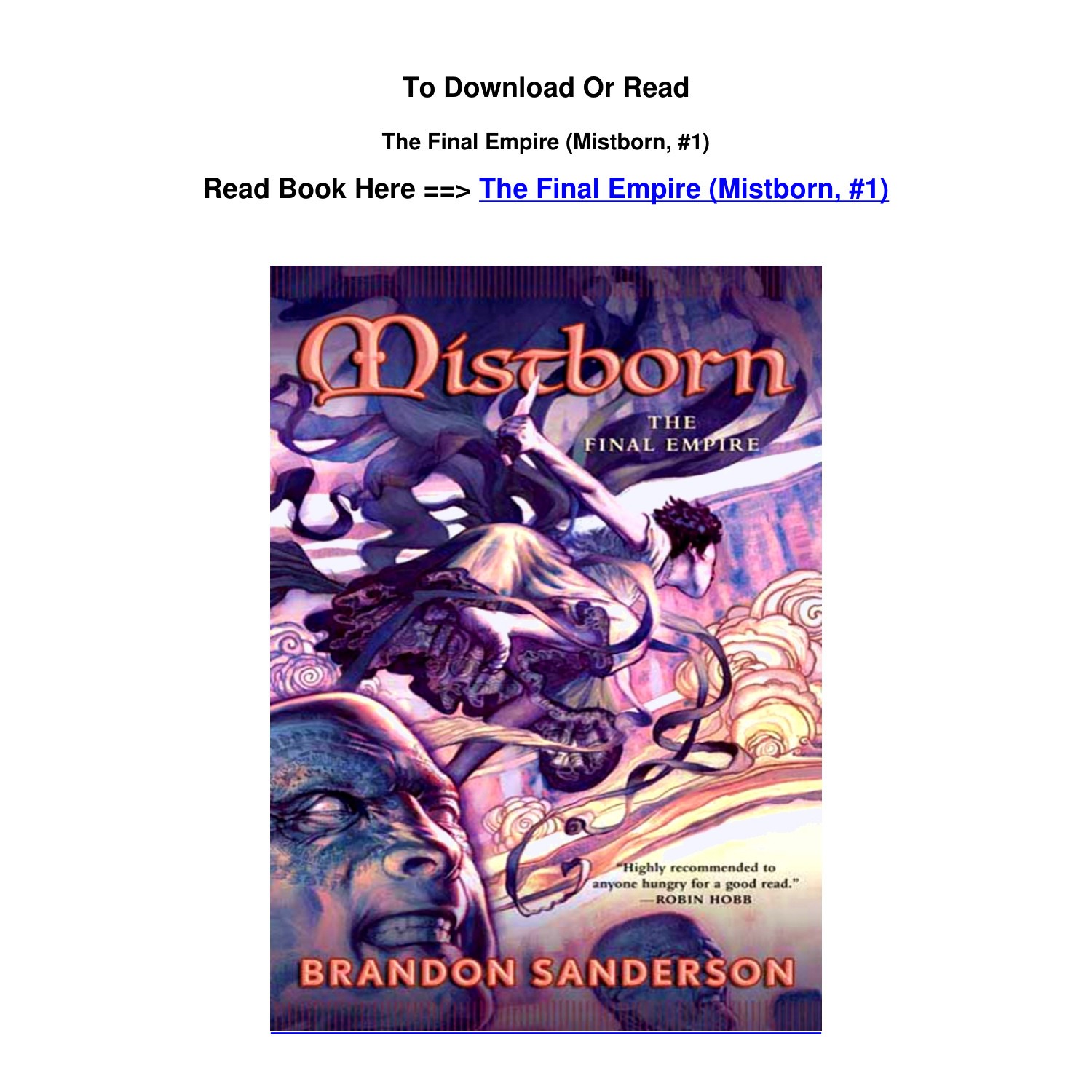 Download pdf The Final Empire Mistborn 1 by Brandon Sanderson.pdf | DocDroid