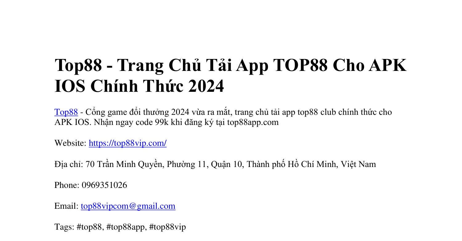 Top88 - Trang Chủ Tải App TOP88 Cho APK IOS Chính Thức 2024.docx | DocDroid
