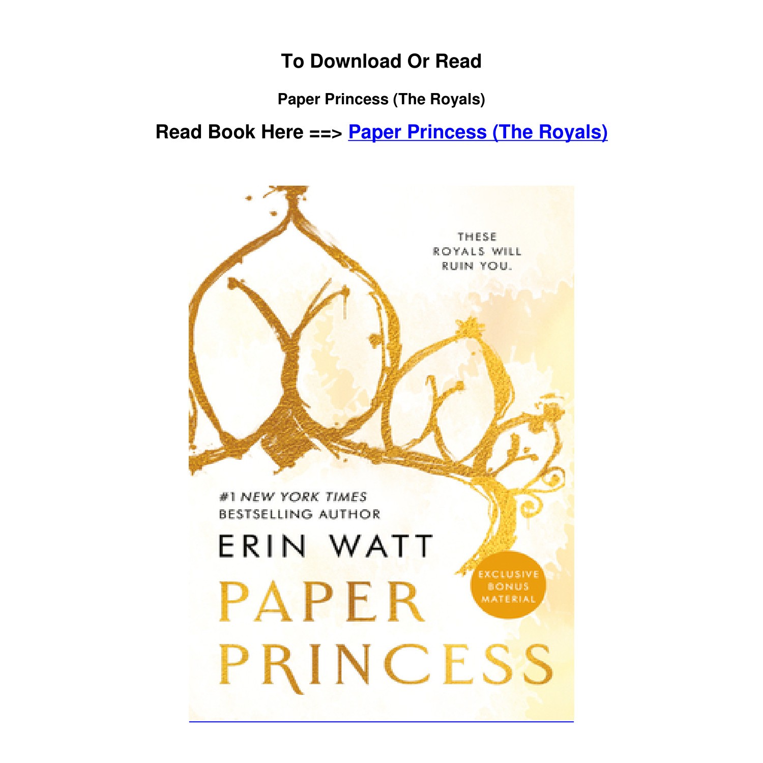 download ePub Paper Princess The Royals By Erin Watt.pdf | DocDroid