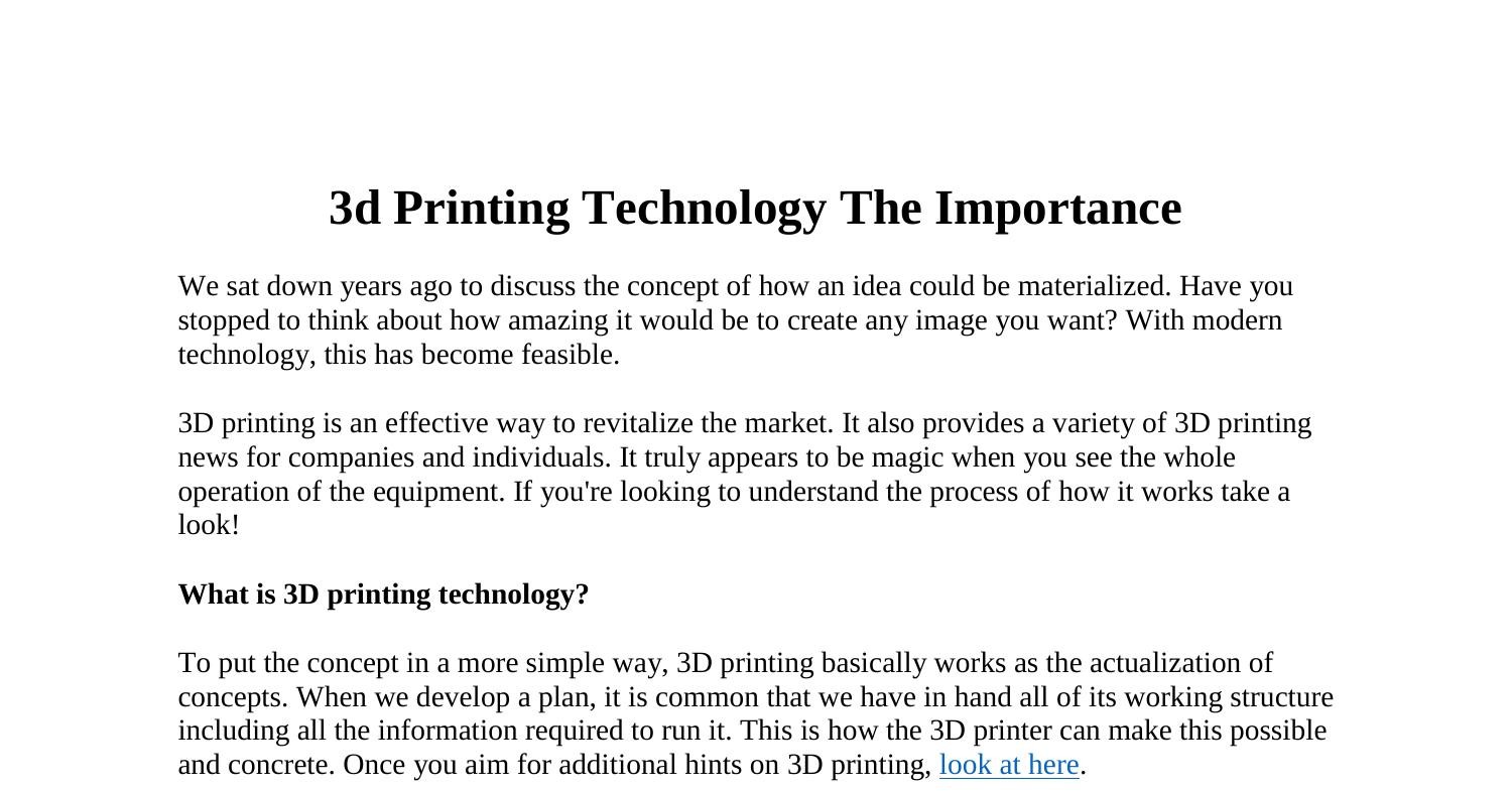 3d Printing Technology The Importance.pdf | DocDroid