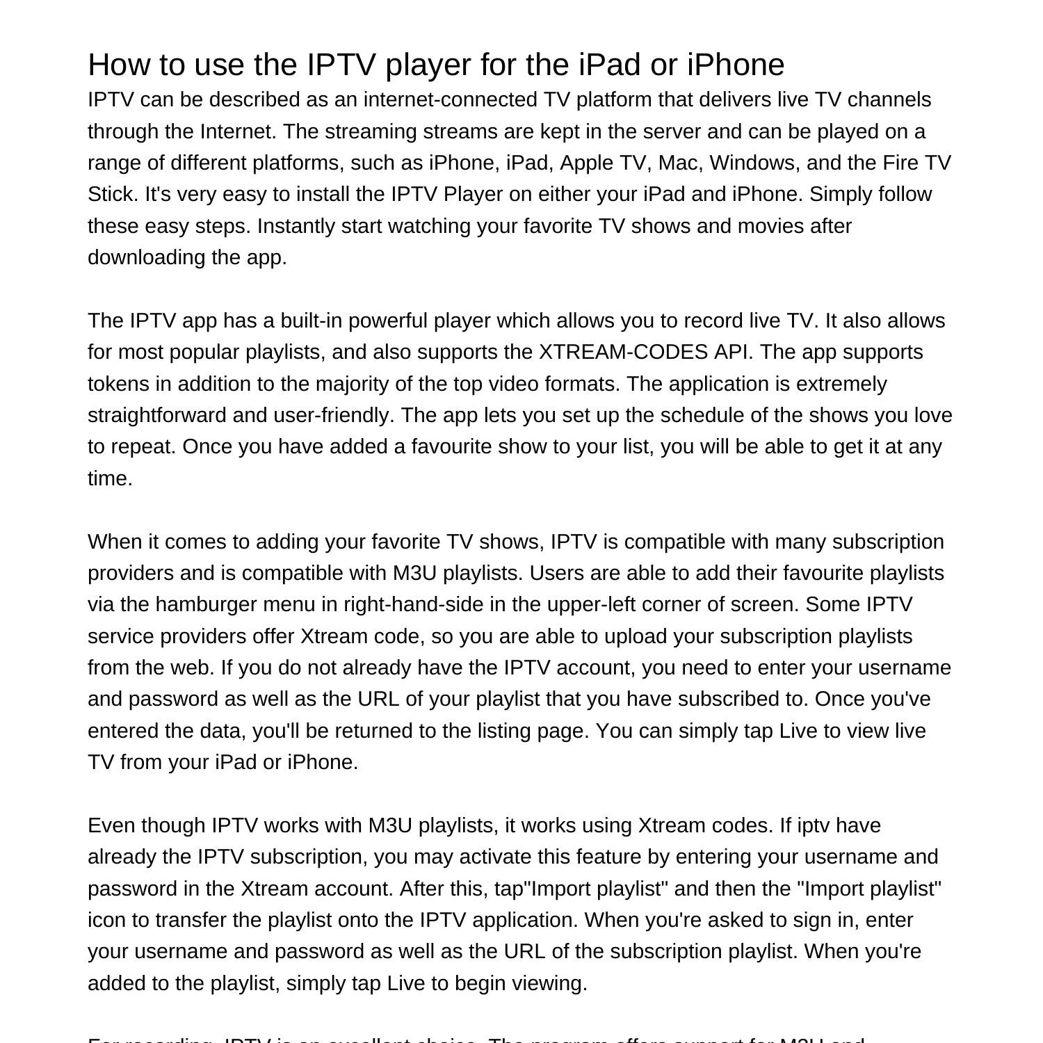 How to Use the IPTV Player with an iPad or iPhone nezns.pdf.pdf | DocDroid