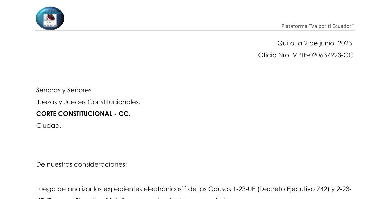 Oficio Nro. VPTE-020637923-CC (A Jueces y Juezas CC - Exigencia de ...