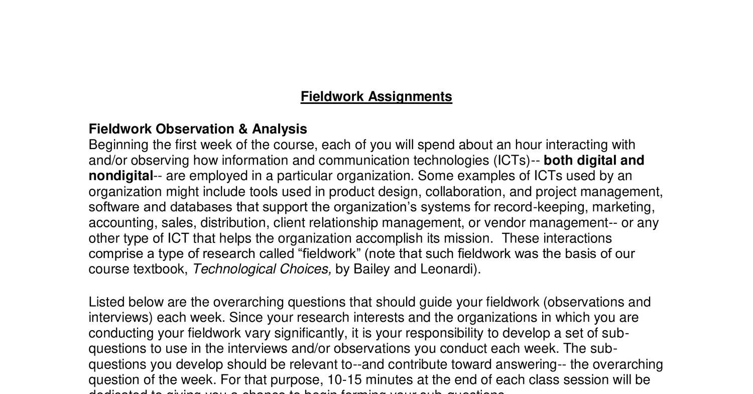 Fieldwork Assignments.pdf | DocDroid