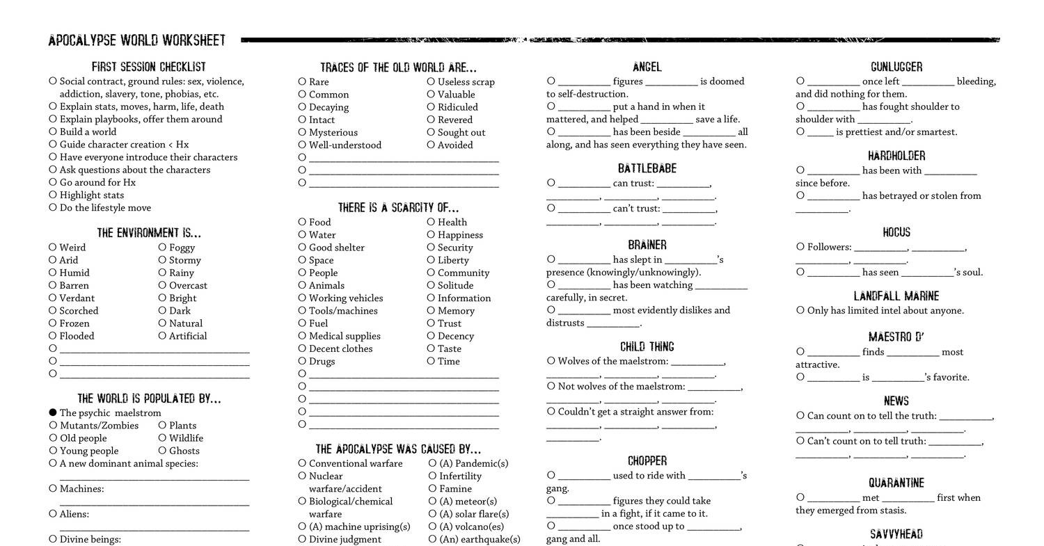 Human apocalypse character sheet - fetrgames