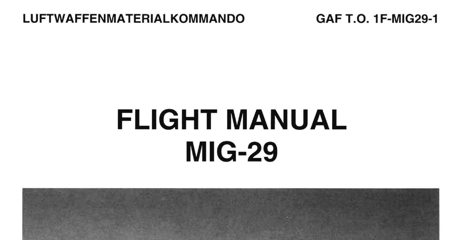 Flight manual MIG-29 Руководство по летной эксплуатации самолета МиГ-29 ...