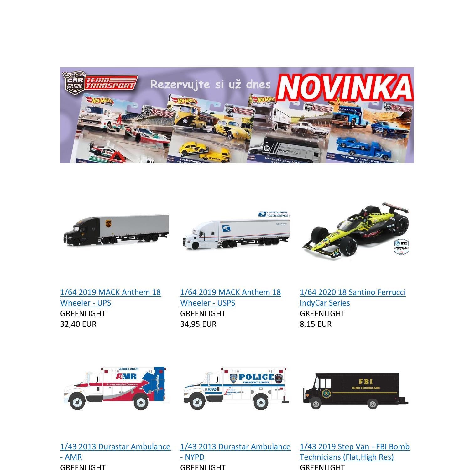 ARTHURO.SK - nový tovar v ponuke GREENLIGHT, MISTO, HOT WHEELS, M2 ...