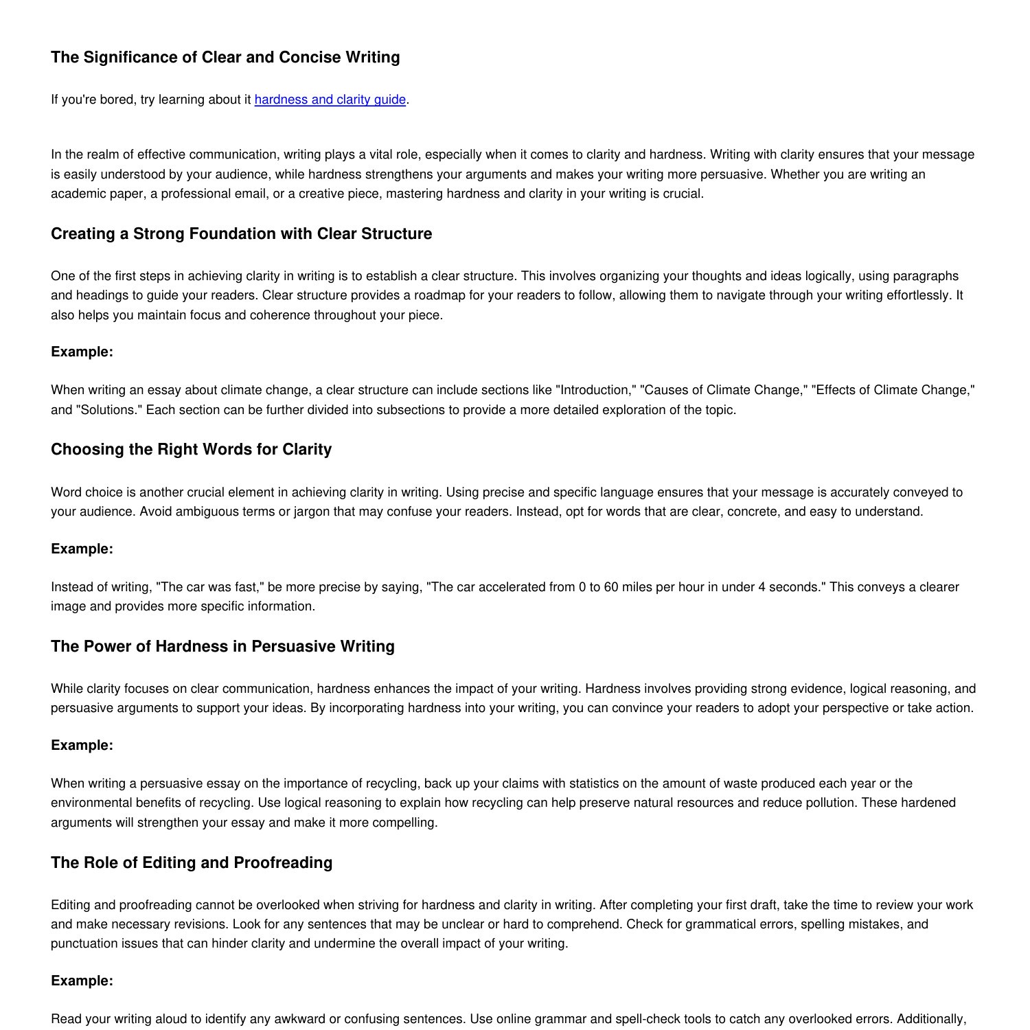 Understanding the Importance of Hardness and Clarity in Writing: A ...