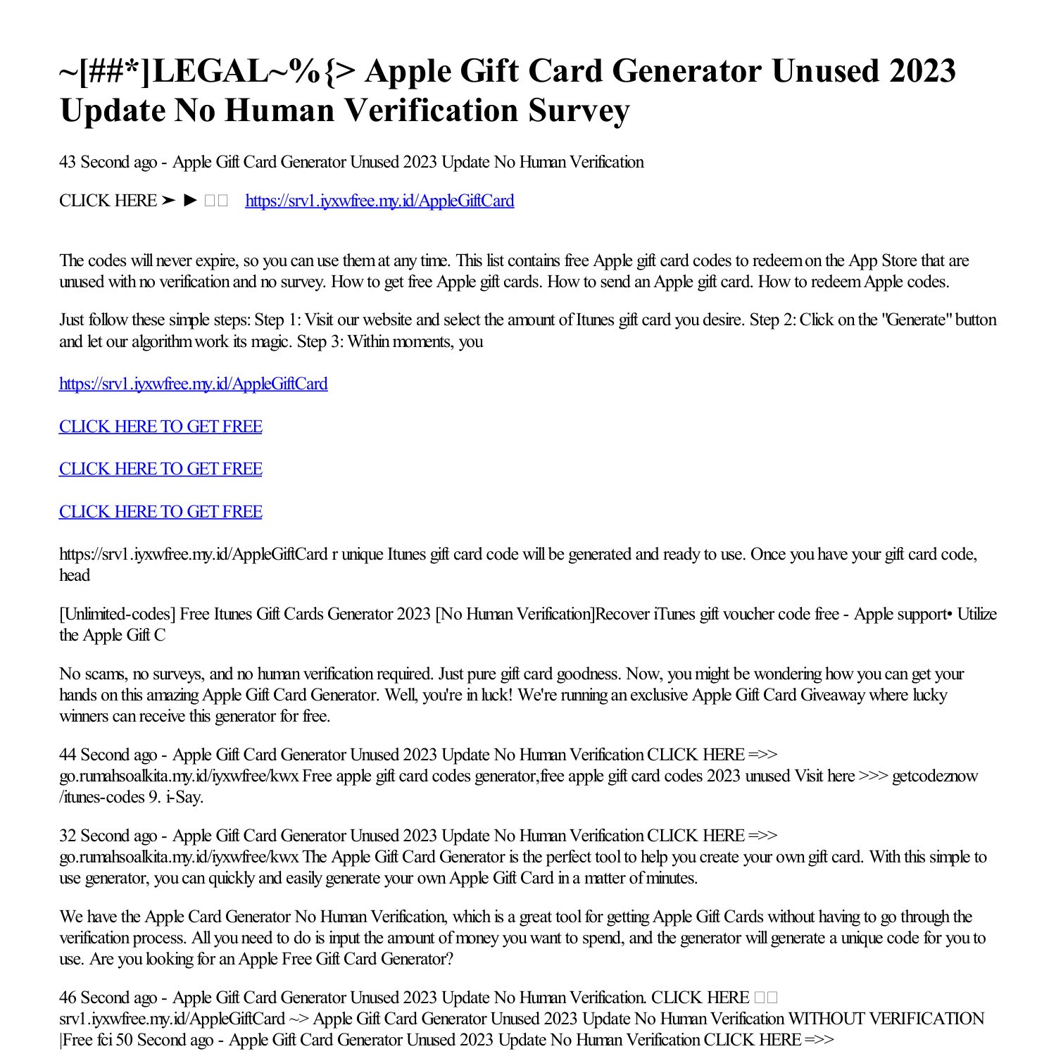 LEGAL~%{ Apple Gift Card Generator Unused 2023 Update No Human Verification Survey-vcf.pdf ...