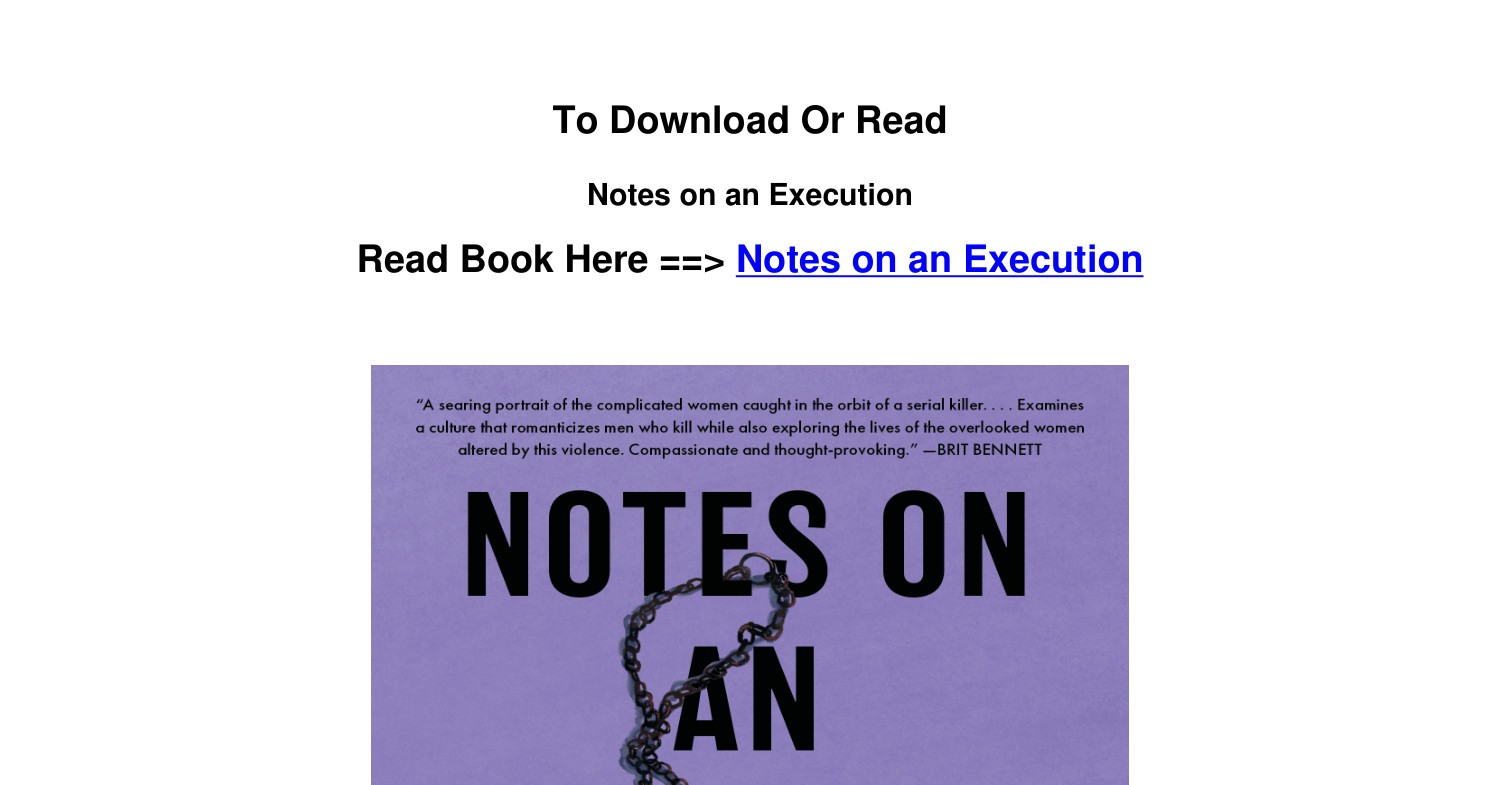 pdf DOWNLOAD Notes on an Execution By Danya Kukafka.pdf | DocDroid