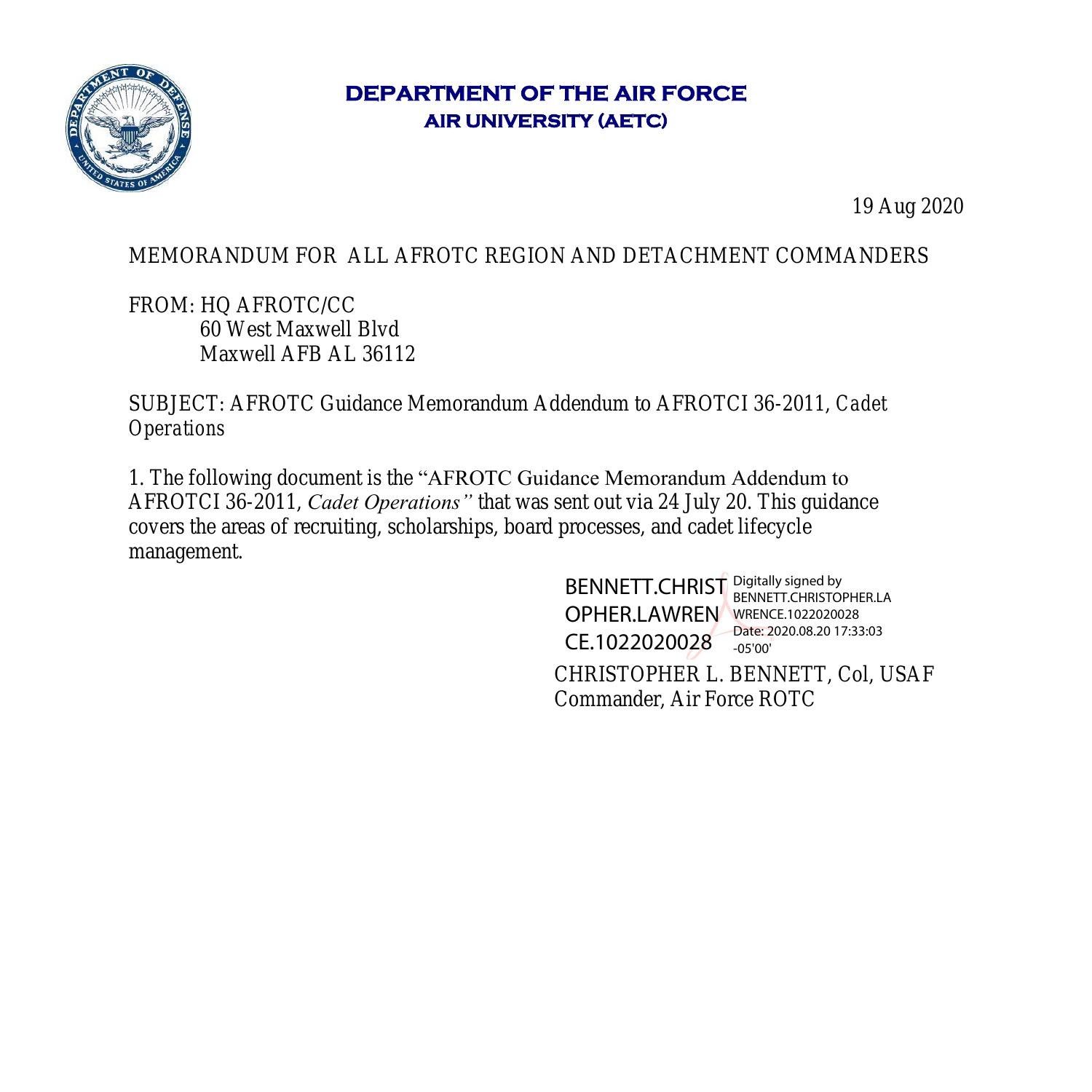 Atch - AFROTC CC Guidance Memorandum - Addendum 1.pdf | DocDroid