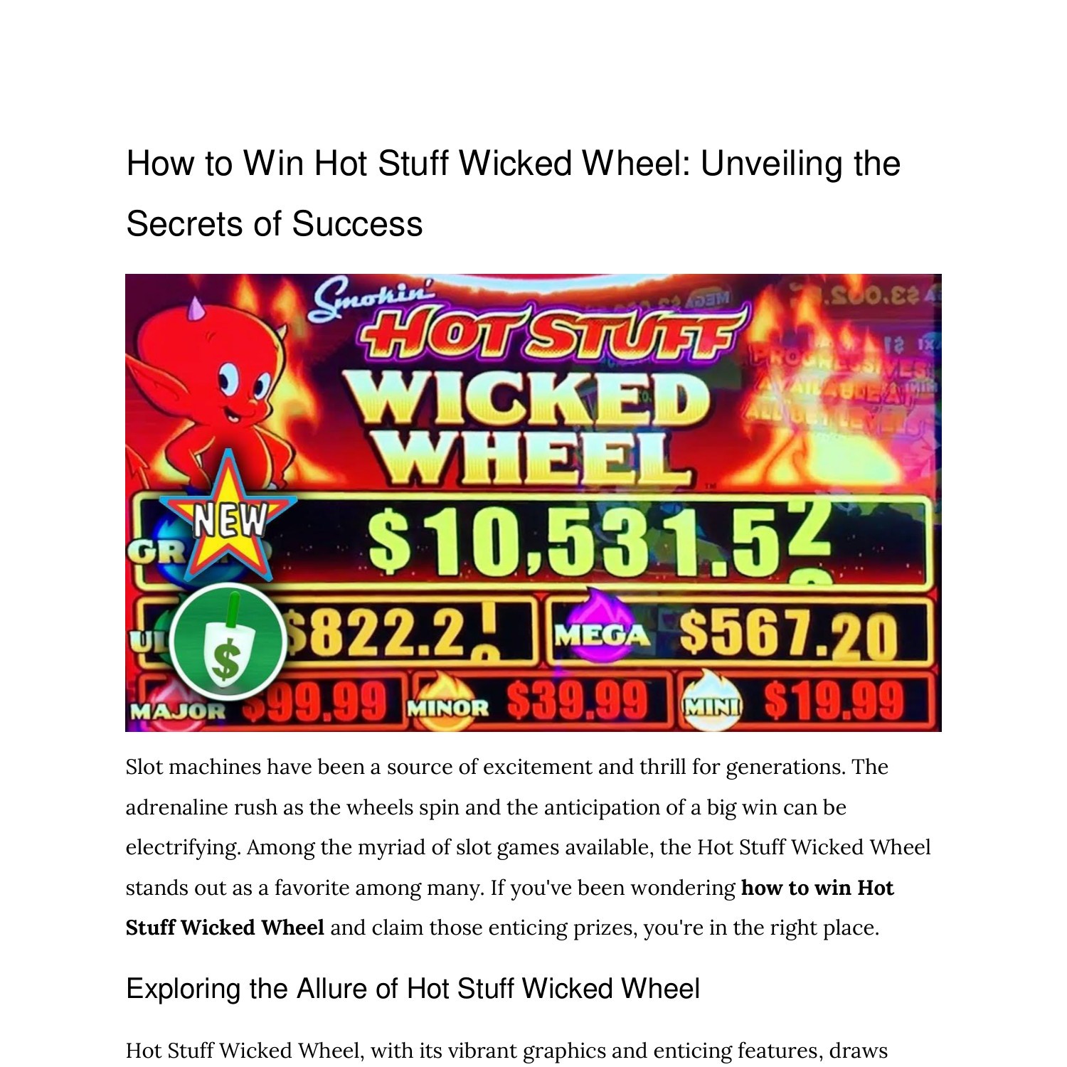 How to Win Hot Stuff Wicked Wheel_ Unveiling the Secrets of Success.pdf ...