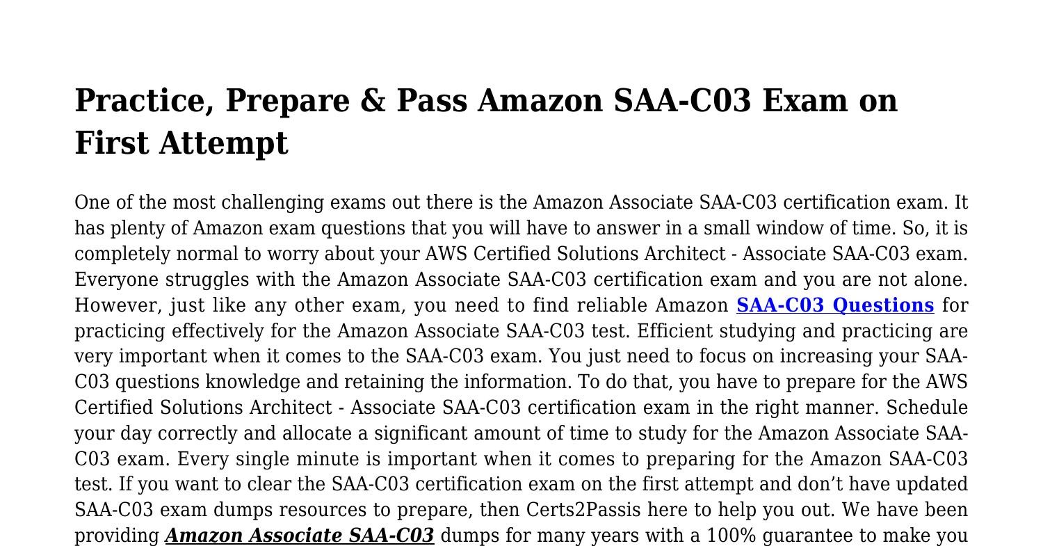 Try Amazon SAA-C03 DUMPS PDF-TO Get Success in 1st Time.pdf | DocDroid Try Amazon SAA-C03 DUMPS PDF-TO Get Success in 1st Time.pdf | DocDroid