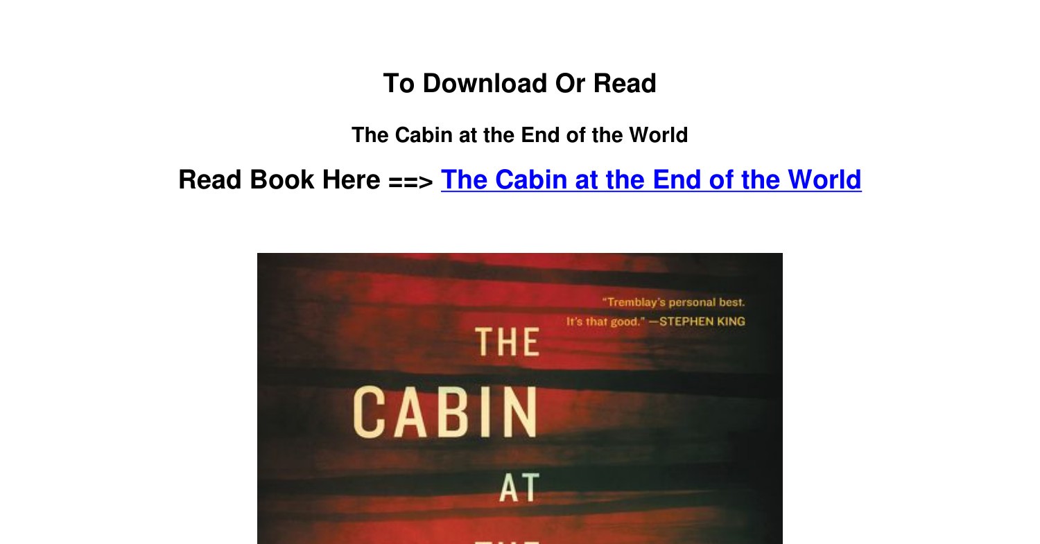 download PDF The Cabin at the End of the World BY Paul Tremblay.pdf | DocDroid