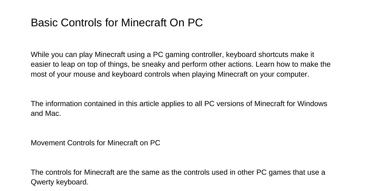 Basic Controls for Minecraft On PCdiuit.pdf.pdf | DocDroid