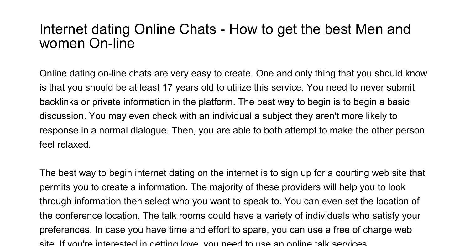 Courting On the web Chats How to Find the Best Single men and women On ...
