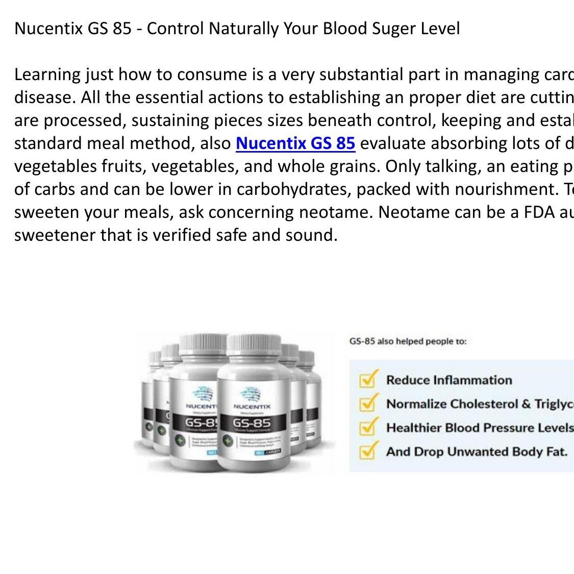 Nucentix GS 85 - Control Naturally Your Blood Suger Level.pdf | DocDroid