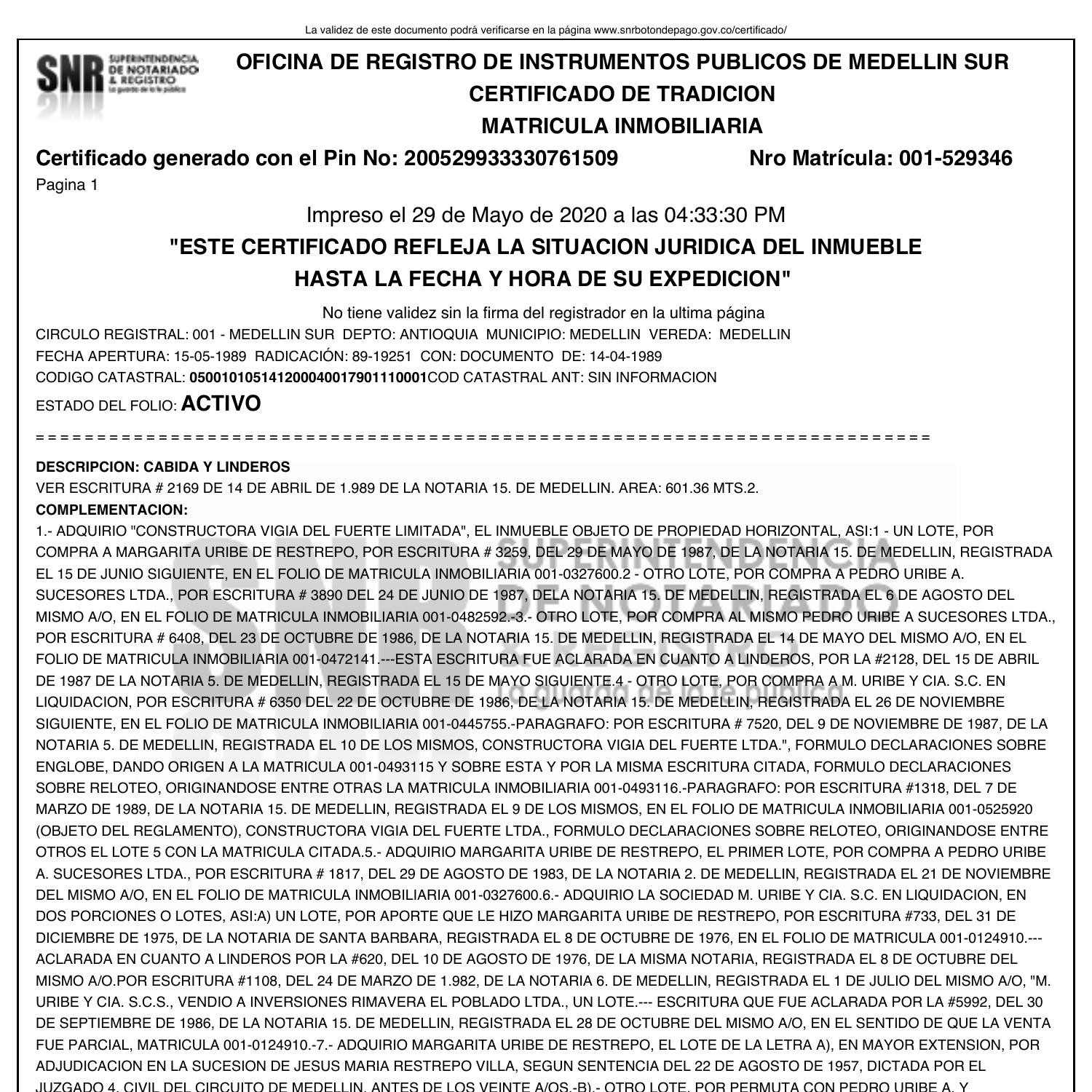 1. Nro Matrícula: 001-529346.pdf | DocDroid